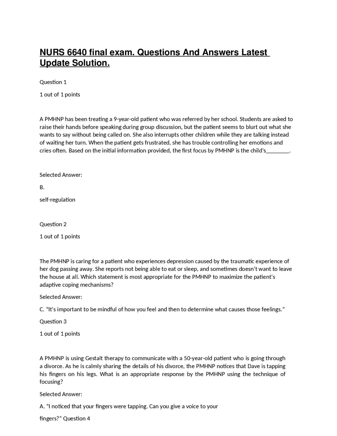 NURS 6640 final exam. Questions And Answers Latest Update Solution ...