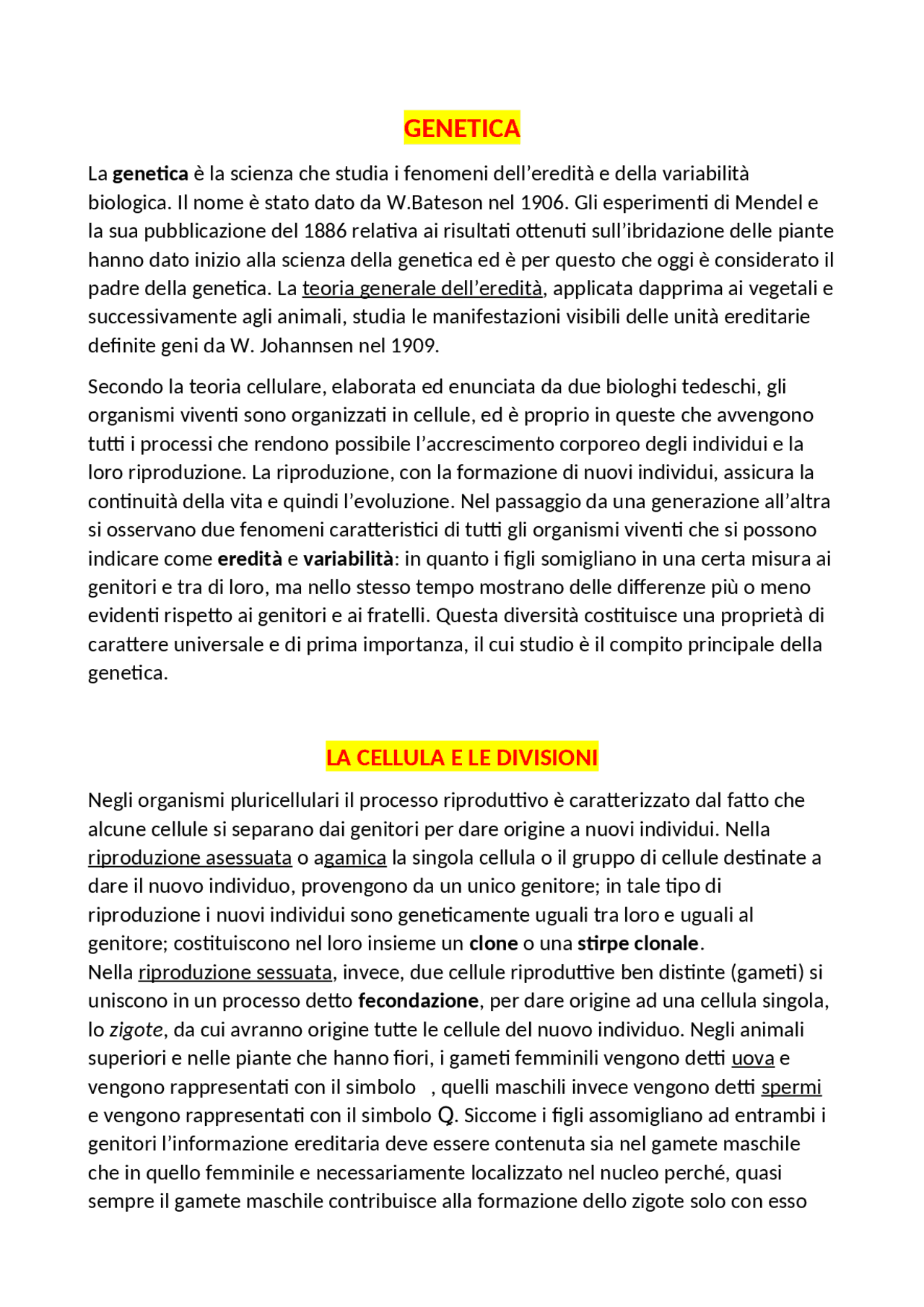 Meiosi, Mutazioni e Genetica Popolazione: Replicazione DNA e ...