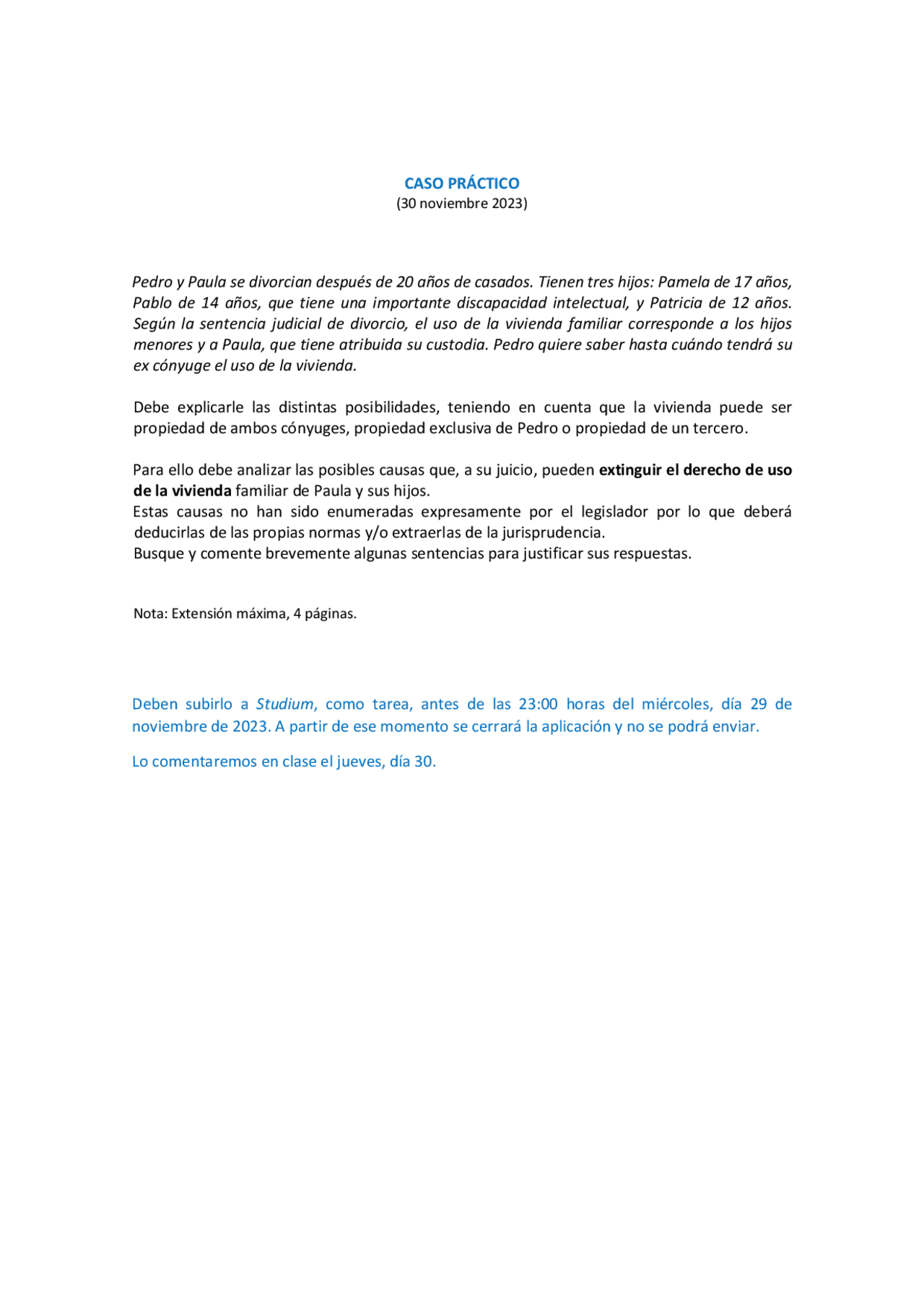 practica 3 derecho de familia | Ejercicios de Derecho de Familia | Docsity practica 3 derecho de familia | Ejercicios de Derecho de Familia | Docsity