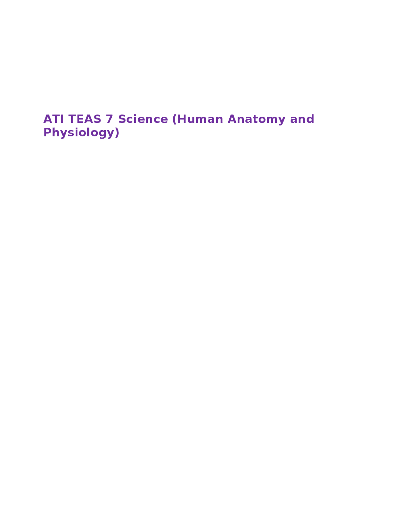 Hierarchy of Structures in Human Anatomy and Physiology | Exams ...