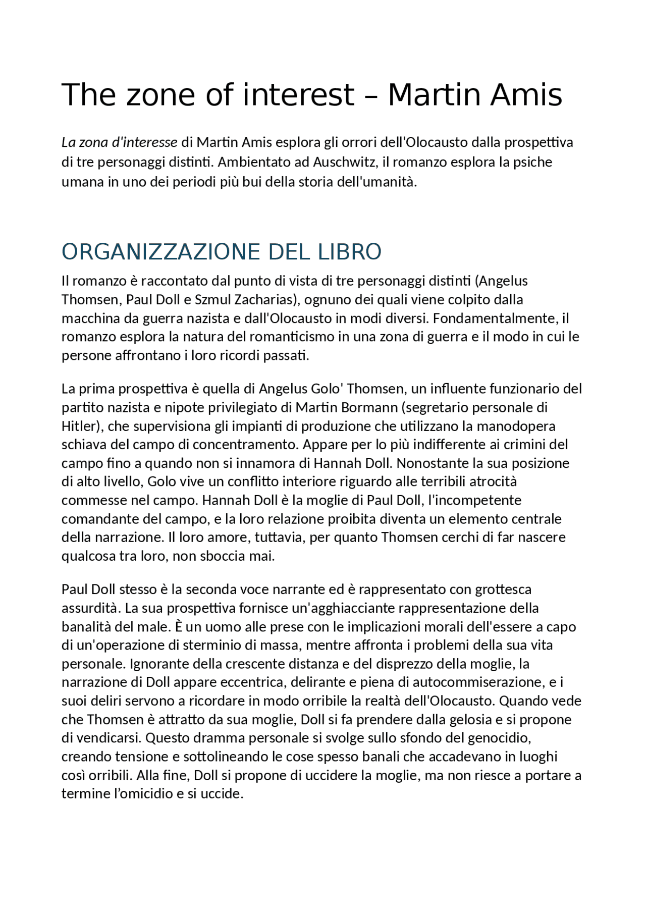 The zone of interest | Sintesi del corso di Sociologia Della ...