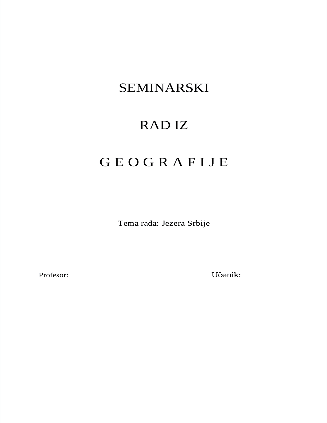 Jezera Srbije Seminarski rad | Study Guides, Projects, Research ...