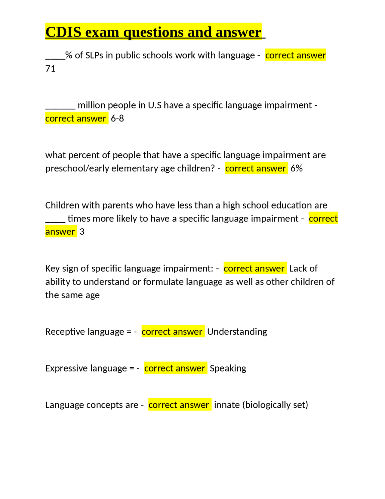 Language Disorders and Aphasia | Exams Public Sociology | Docsity