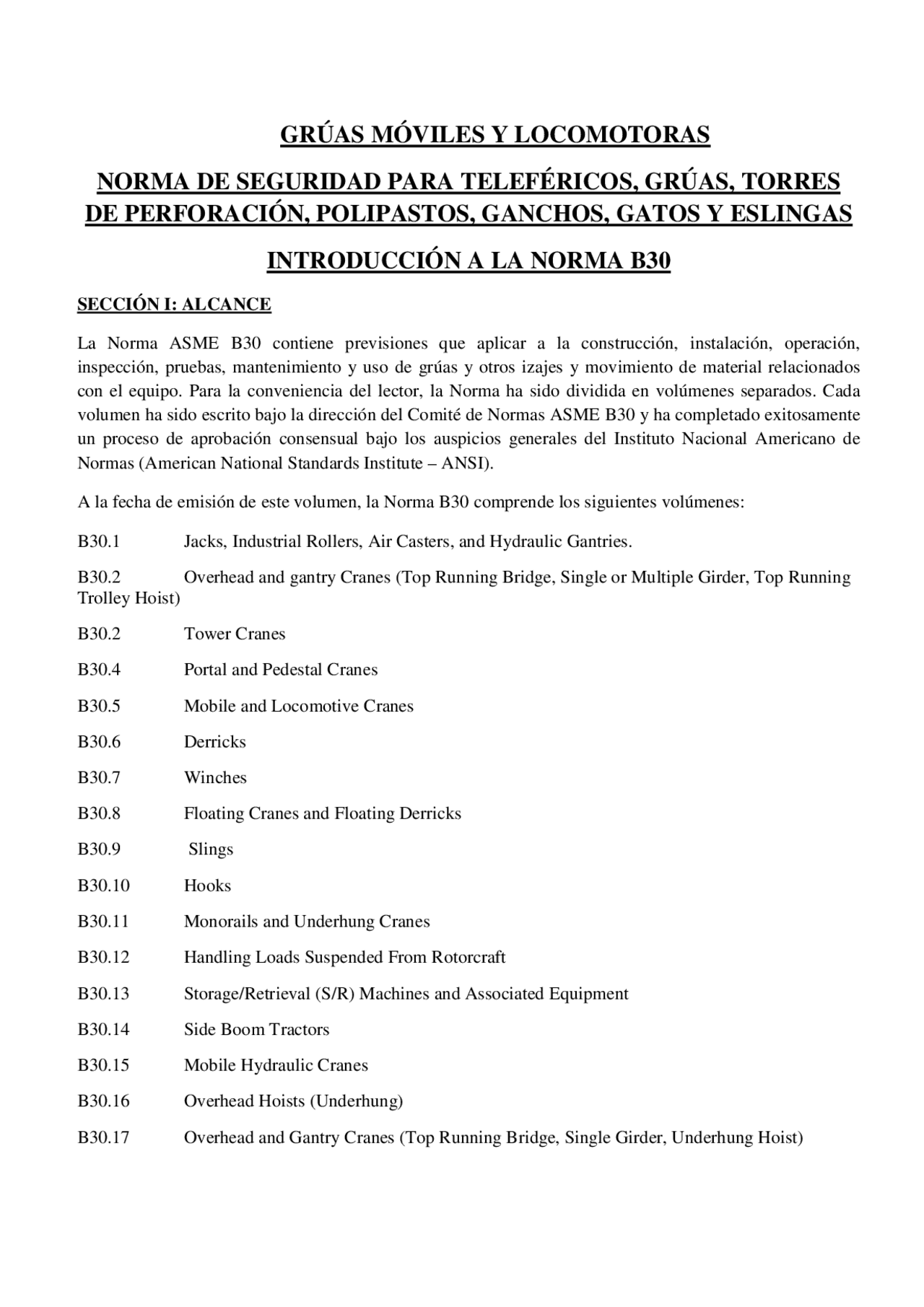 Izaje de cargas Serie ASME | Traducciones de Ley de Derechos de Autor ...