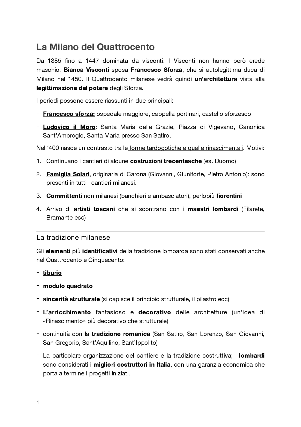 Appunti storia dell'architettura - Milano 400 - Filarete - POLIMI ...