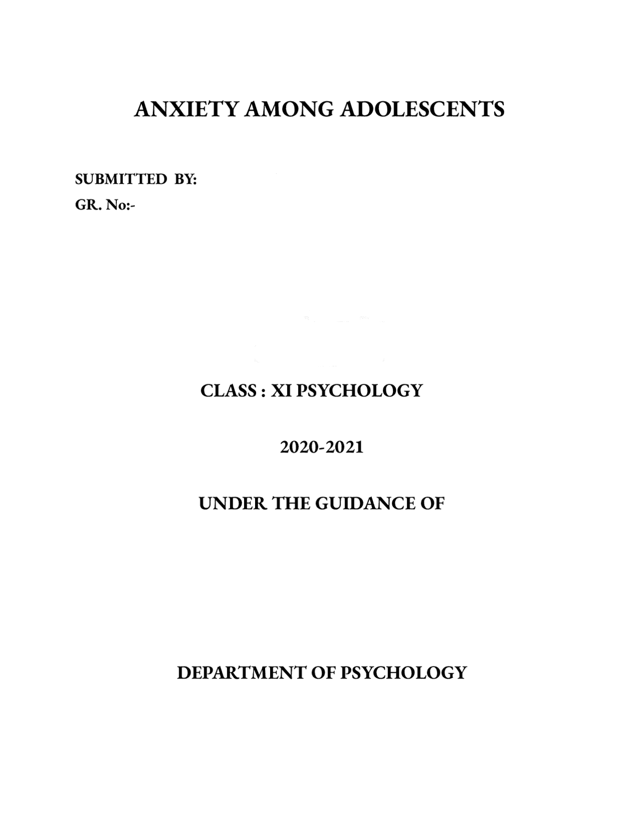 Impact of Anxiety on Adolescent Students: A Study by Preethika Ramu ...