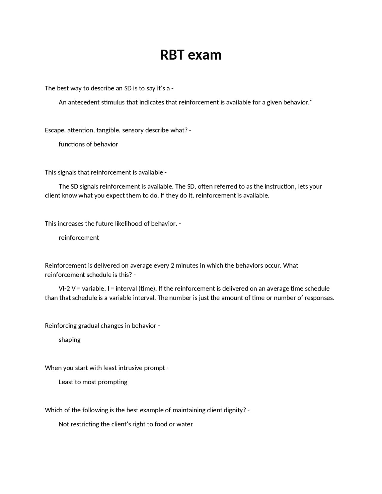 Introduction to Behavior Analysis | Exams Psychology | Docsity