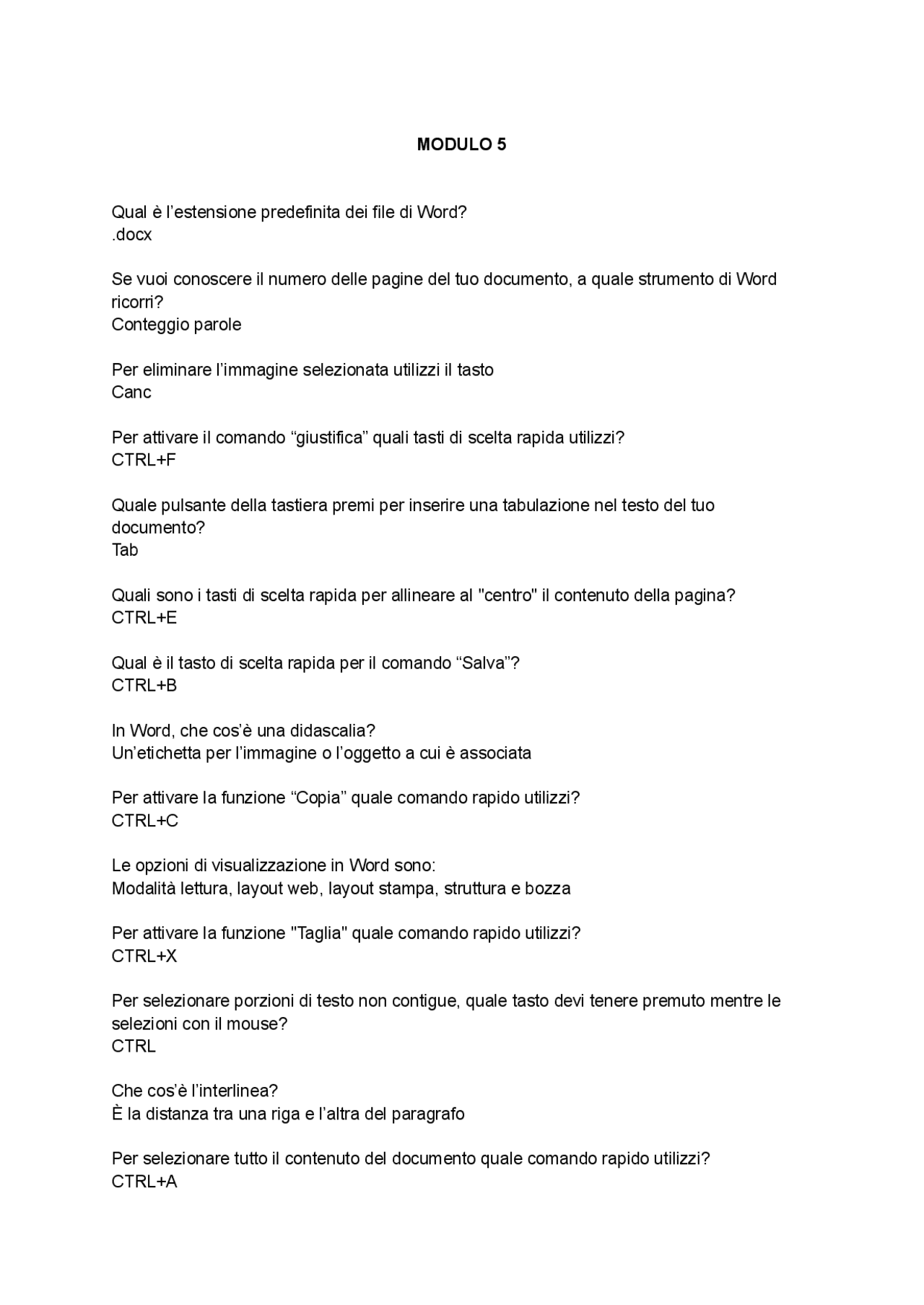 Eipass 7 Moduli User - Modulo 5 (01/2024) | Panieri di Sistemi Informatici | Docsity