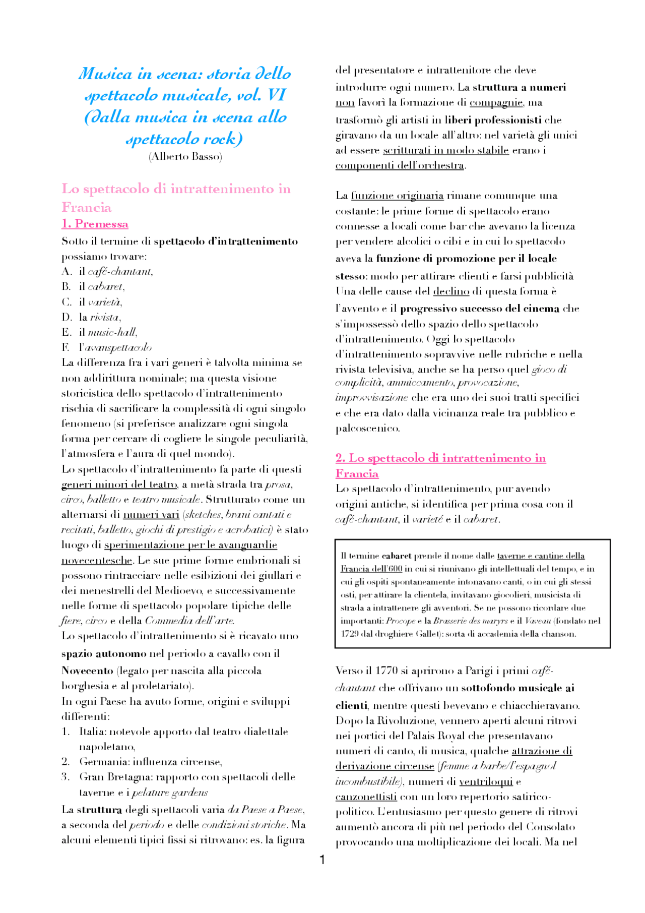 Riassunto del libro "Musica in scena" di Alberto Basso | Appunti di ...