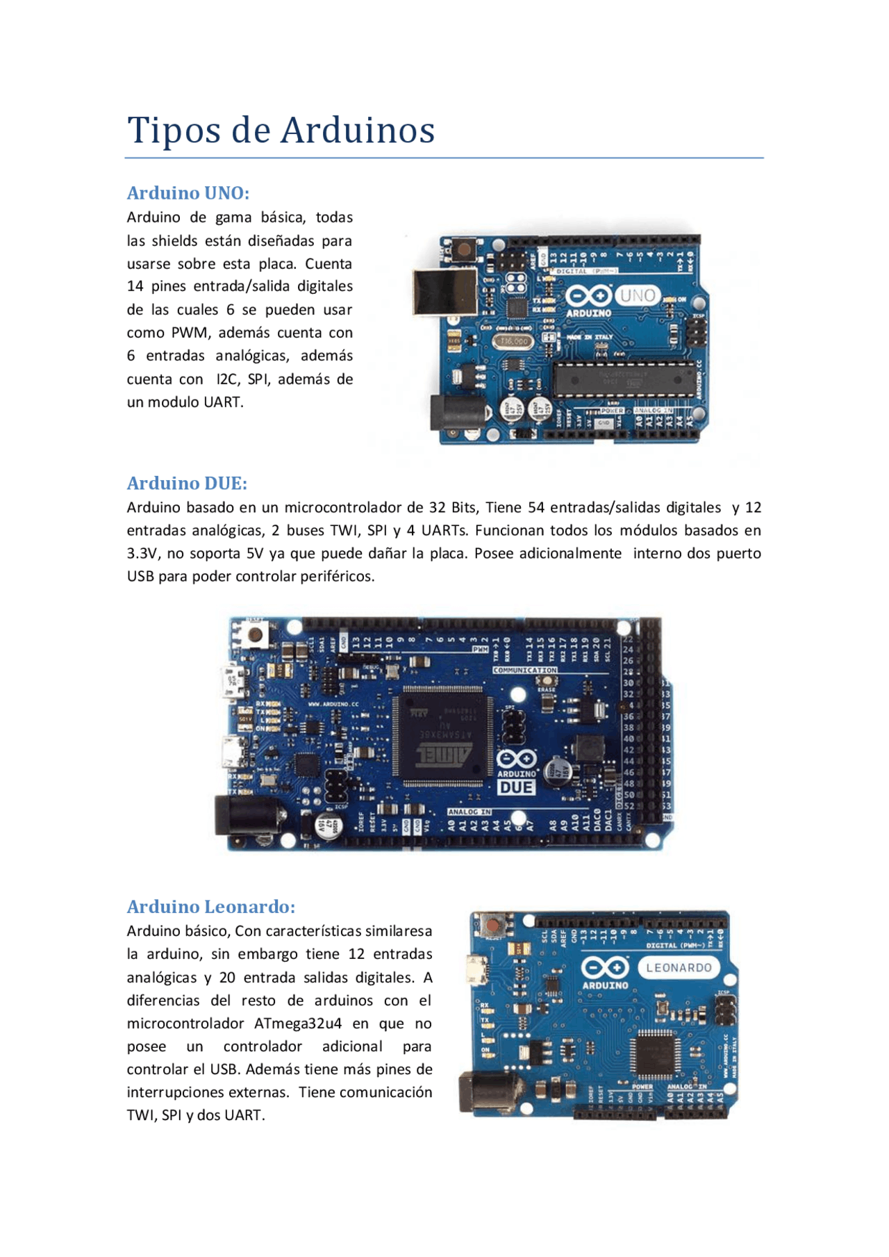Tipos de Arduino para la robótica | Guías, Proyectos, Investigaciones ...