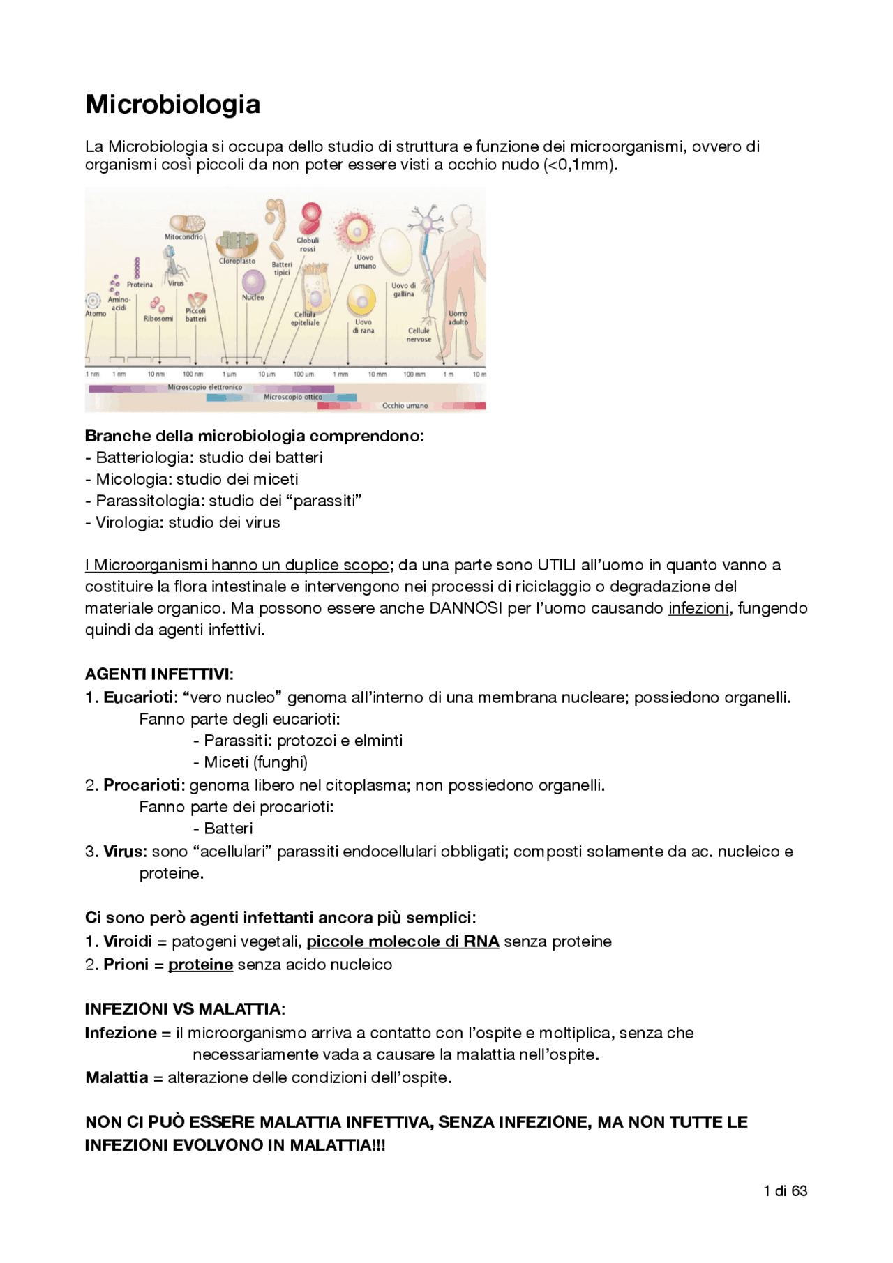 Microbiologia: studio dei microorganismi | Appunti di Microbiologia Clinica | Docsity