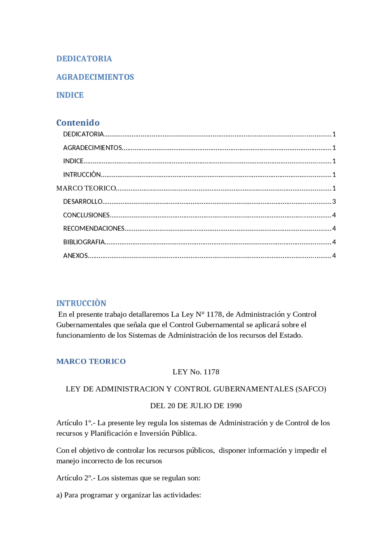 ley 1178 SAFCOLEY No. 1178 LEY DE ADMINISTRACION Y CONTROL ...