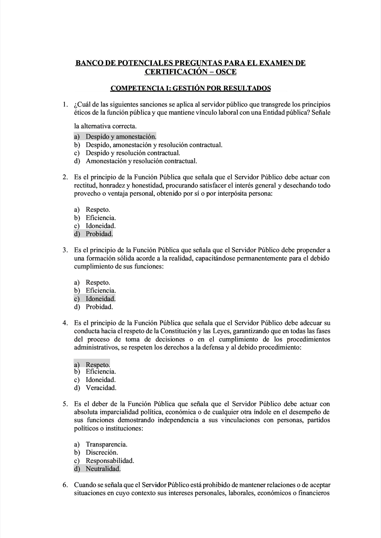 BANCO DE POSIBLES PREGUNTAS PARA EL EXAMEN OSCE | Exámenes selectividad de Fundamentos de ...