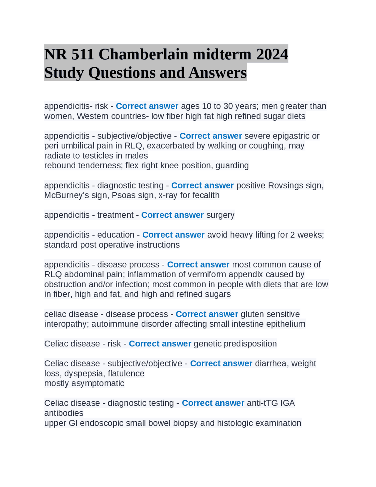 NR 511 Chamberlain midterm 2024 Study Questions and Answers | Exams ... NR 511 Chamberlain midterm 2024 Study Questions and Answers | Exams ...