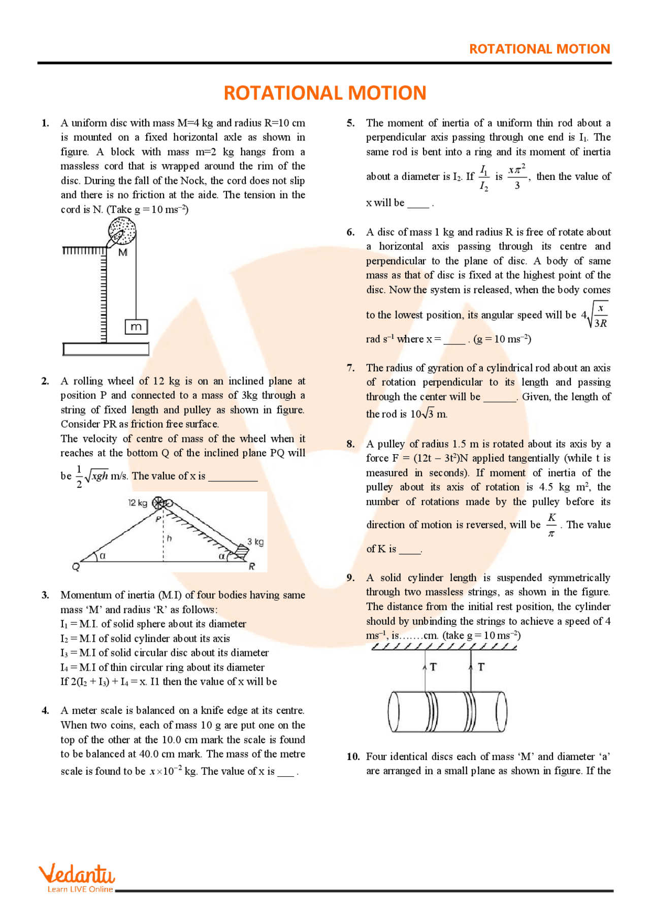 This is a brief notes about rotational motion from vedantu | Study ...
