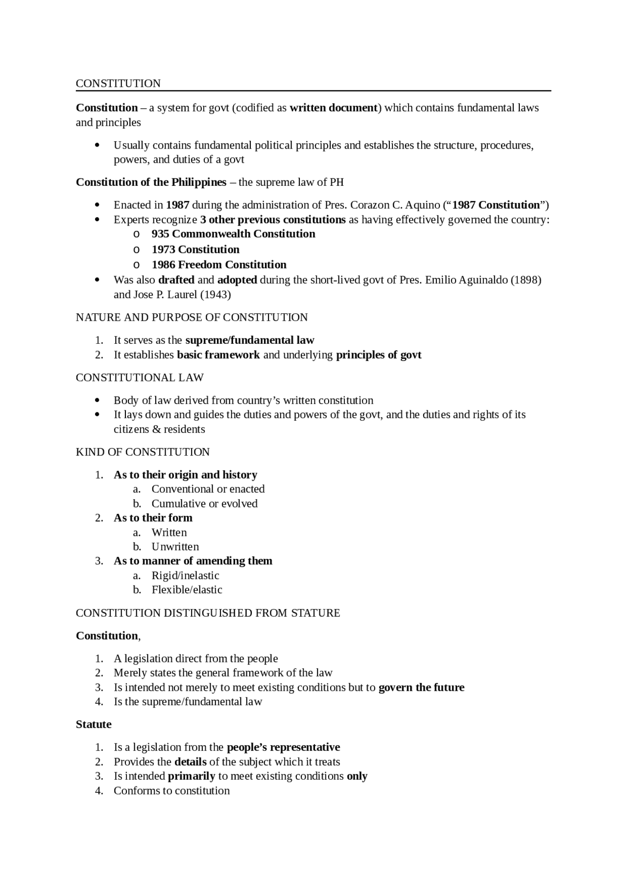 Philippines Constitution History | Summaries History | Docsity