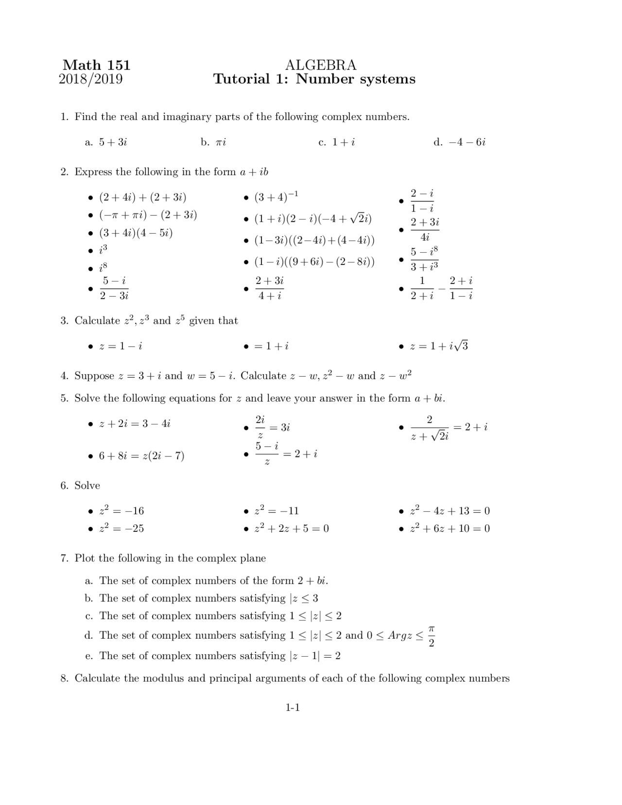 Questions that help to solve comolex numbers when it is in real and complex form and polar ...