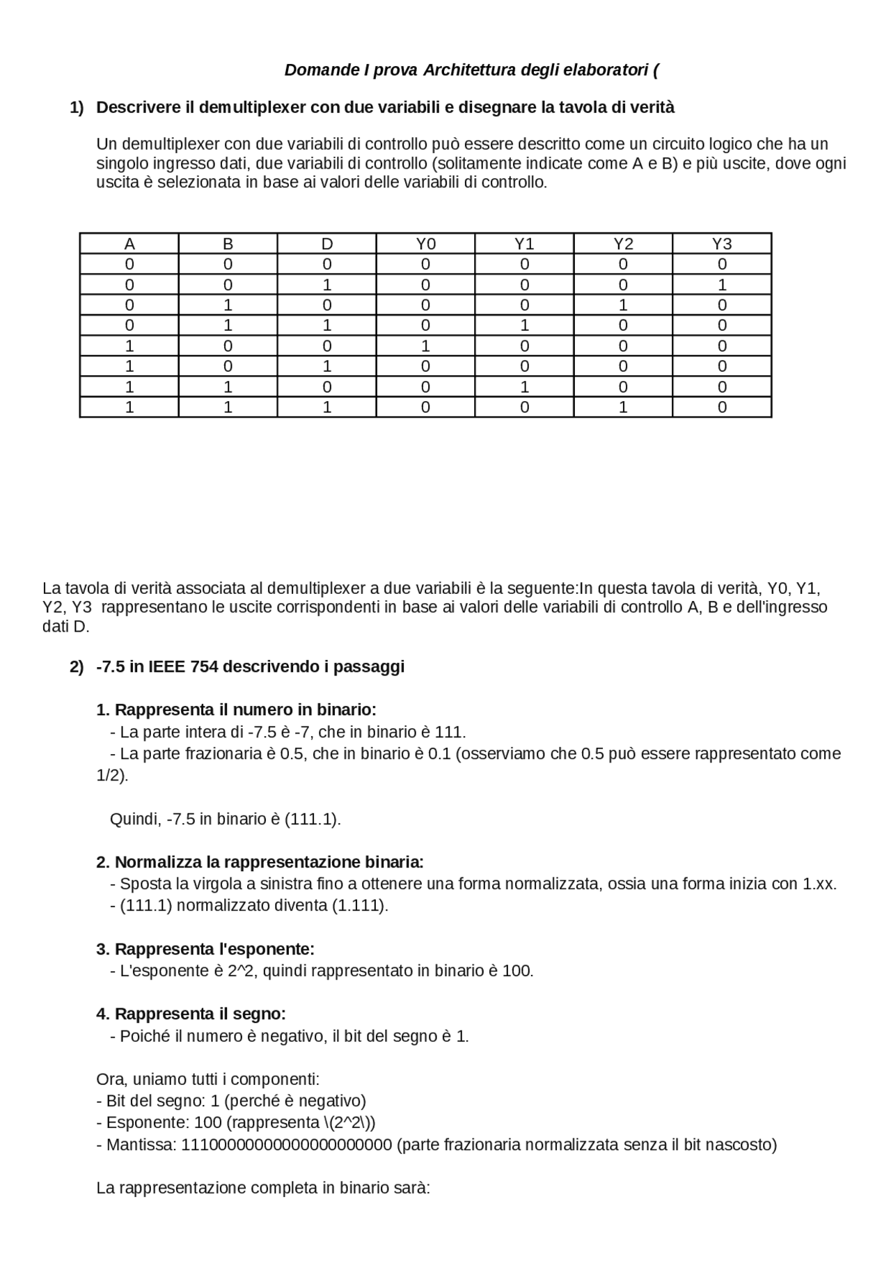 Sistemi Digitali nell'informatica | Sintesi del corso di Architettura ...