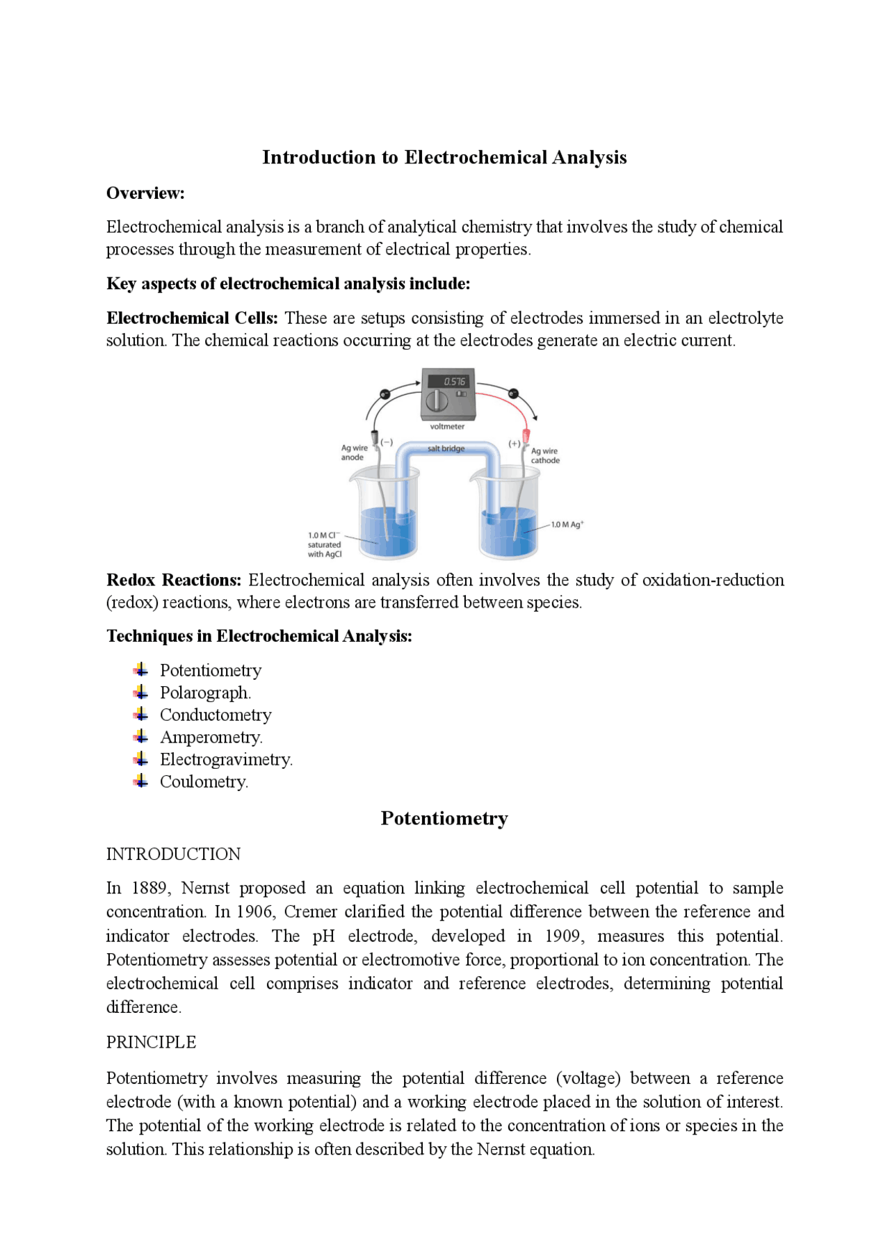 Electrochemical Analysis: Potentiometry and Polarography | Lecture ...