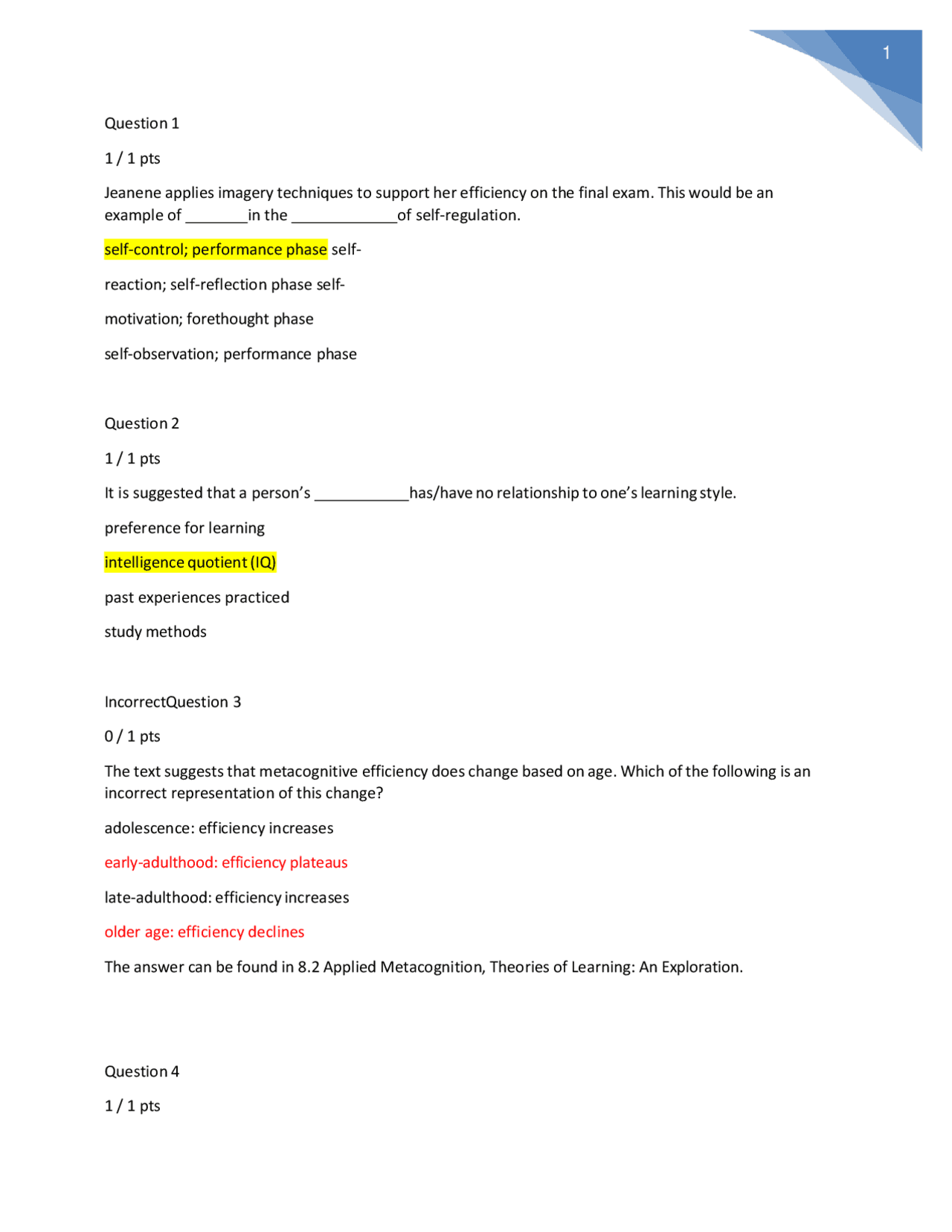 PSY 331 week 5 final exam 120 questions with correct answers(2 versions ...