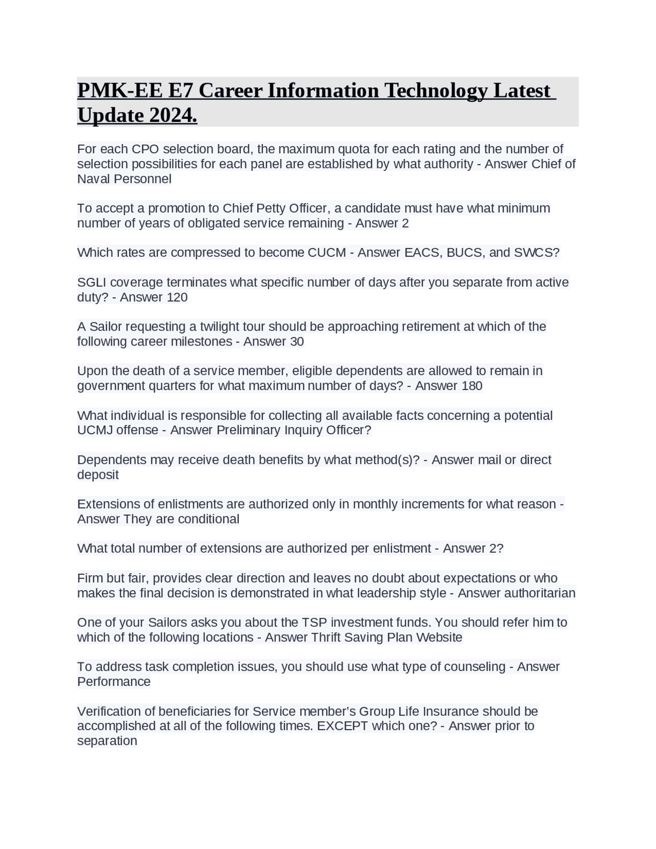 Pmk Ee E7 Career Information Technology Latest Update 2024 Exams