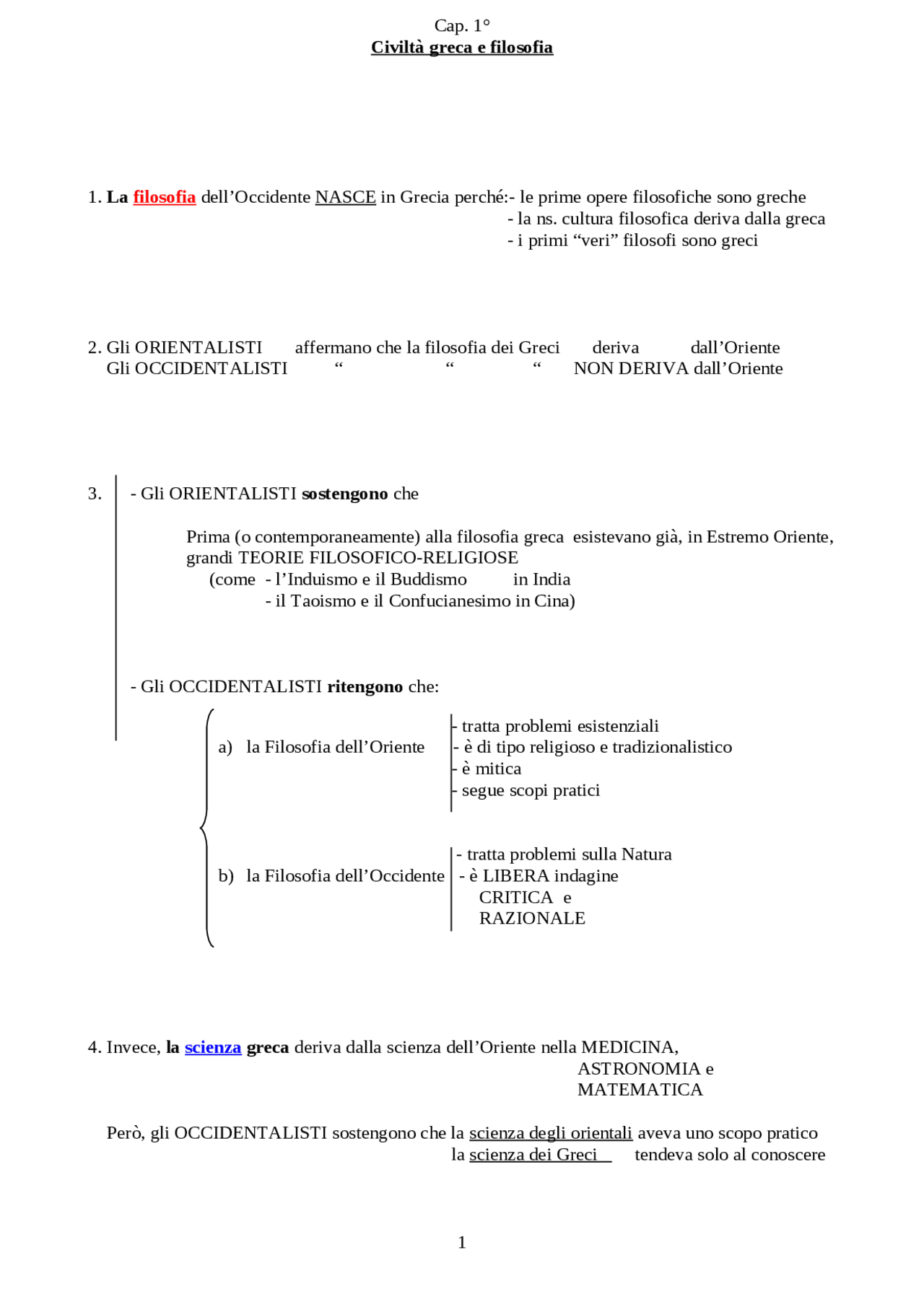 LA CIVILTA' GRECA: LE ORIGINI | Schemi e mappe concettuali di Filosofia | Docsity