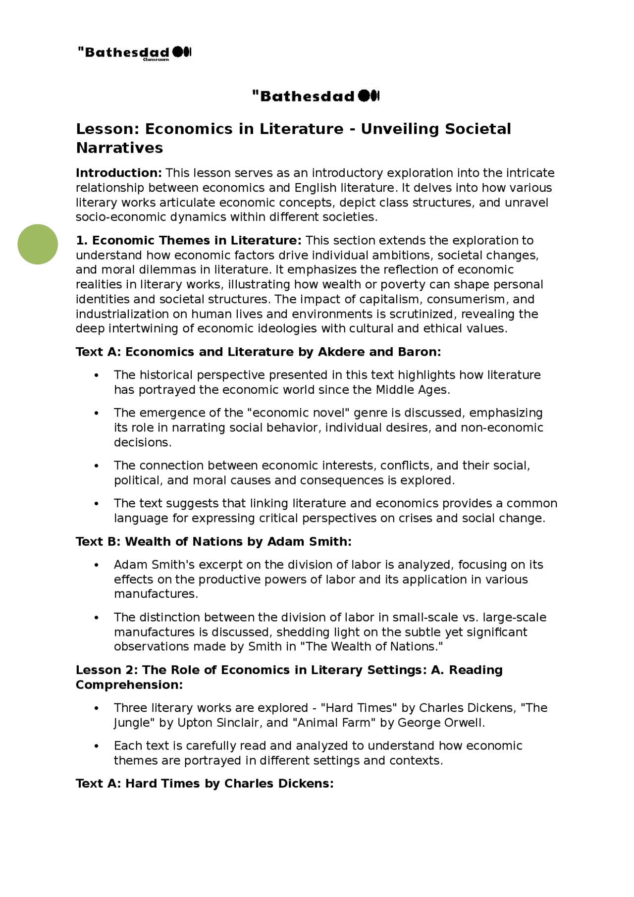 Economic Themes in Literature: Exploring the Intersection of Economics ...