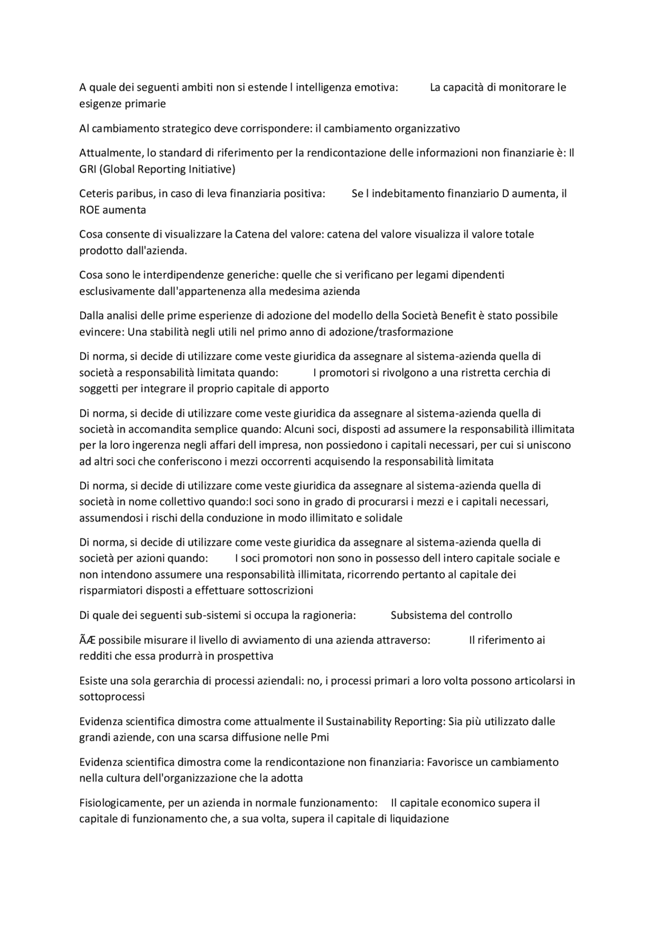 Capitale Economico e Sostenibilità Aziendale: Obiettivi, Processi e Sub ...