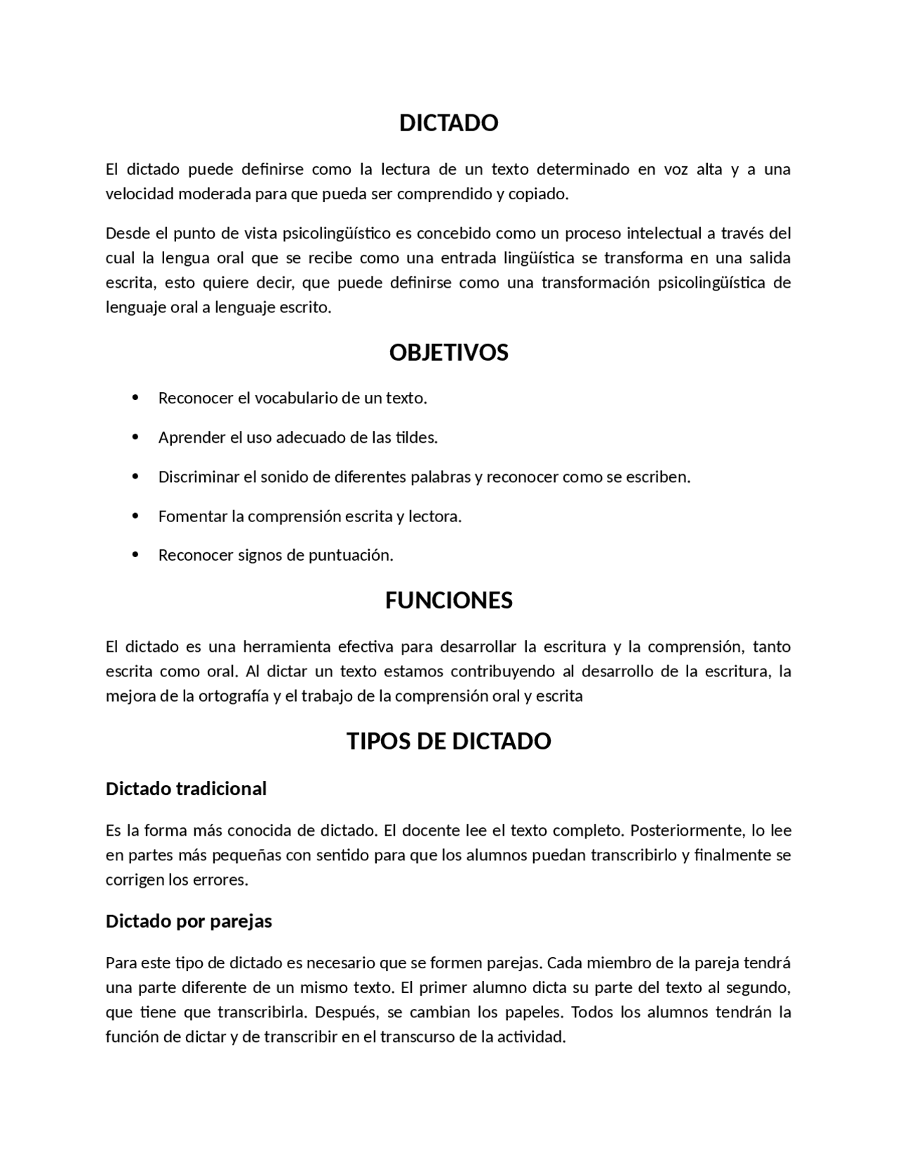 QUE ES EL DICTADO, IMPORTANCIA, FUNCIONES Y TIPOS | Apuntes de Lengua y ...