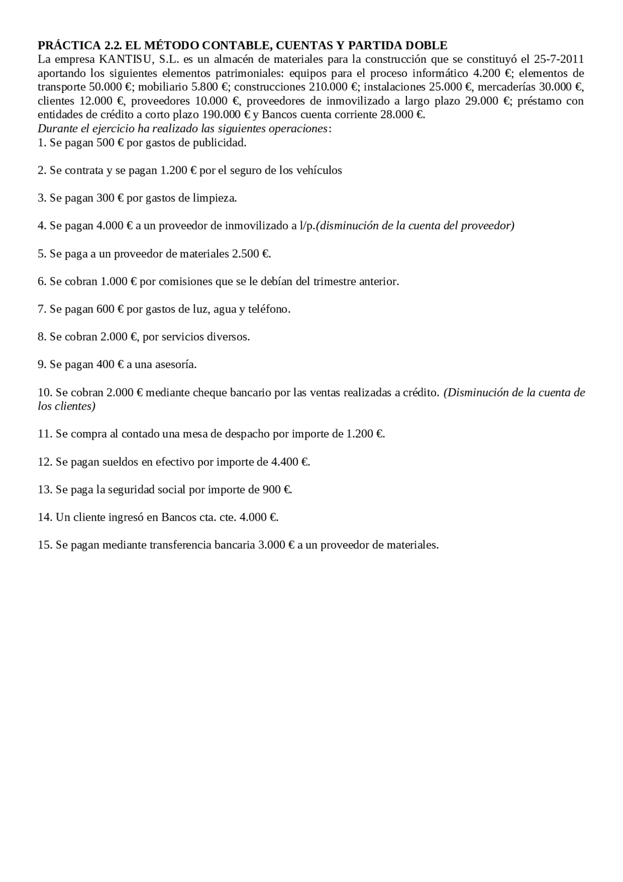 practica 2.2 ciclo contable | Ejercicios de Contabilidad Financiera | Docsity