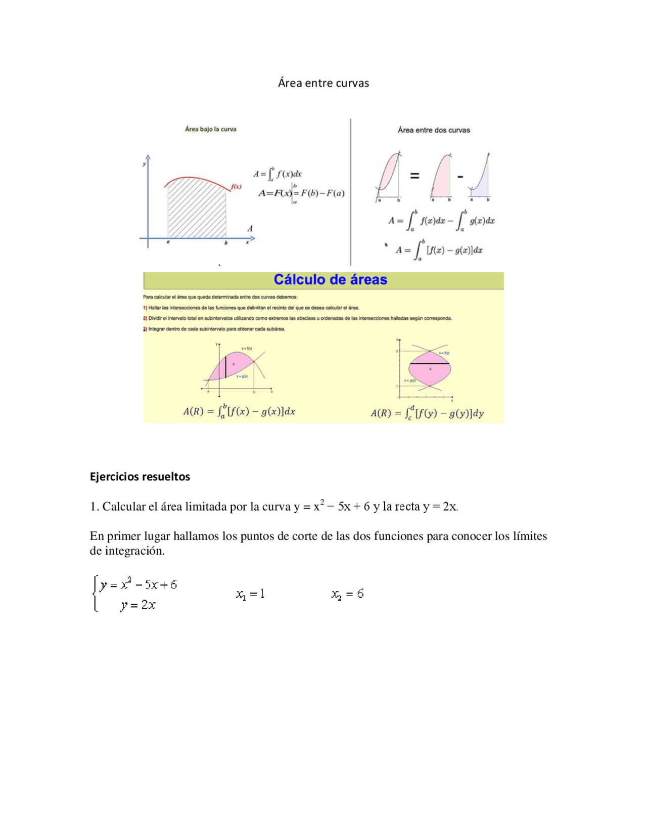 Área bajo una curva. | Ejercicios de Cálculo diferencial y integral ...