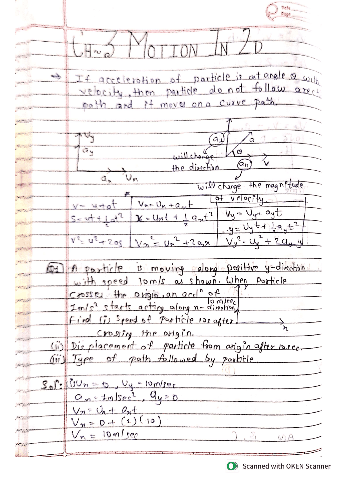 Kinematics 2D and Relative Motion | Lecture notes Physics | Docsity