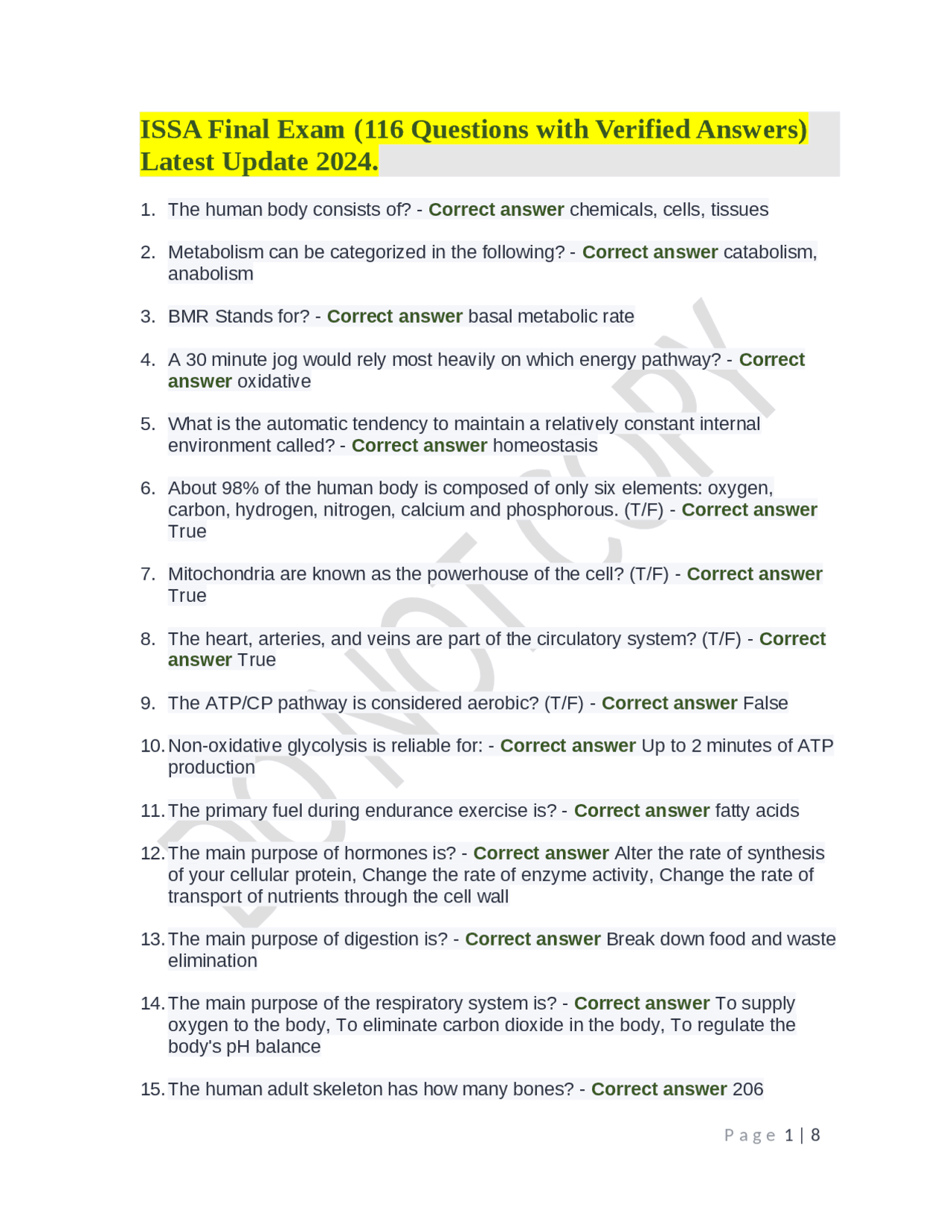 ISSA Final Exam (116 Questions with Verified Answers) Latest Update ...