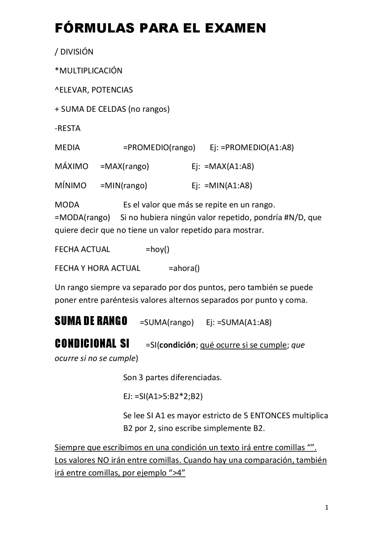 Fórmulas de documentos | Esquemas y mapas conceptuales de Informática ...