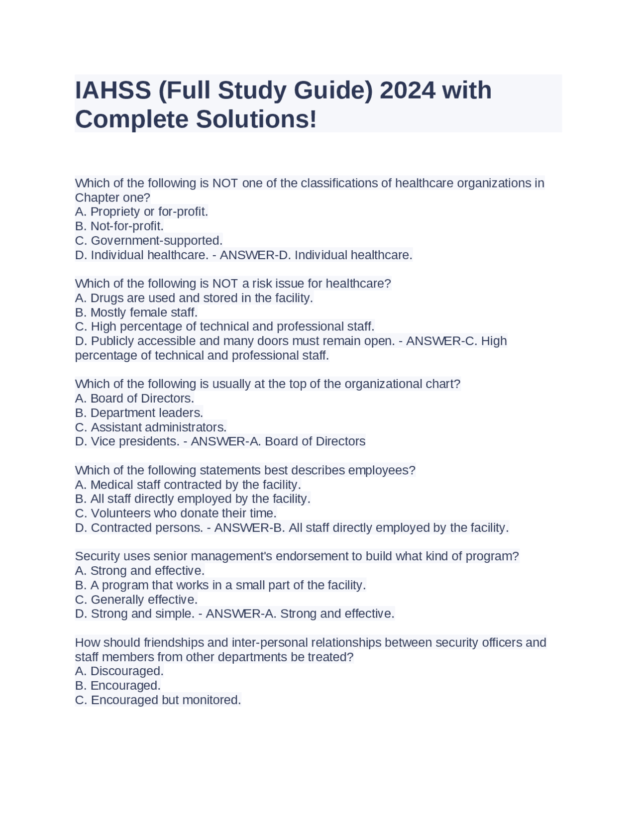 IAHSS (Full Study Guide) 2024 with Complete Solutions! | Exams Biology ...