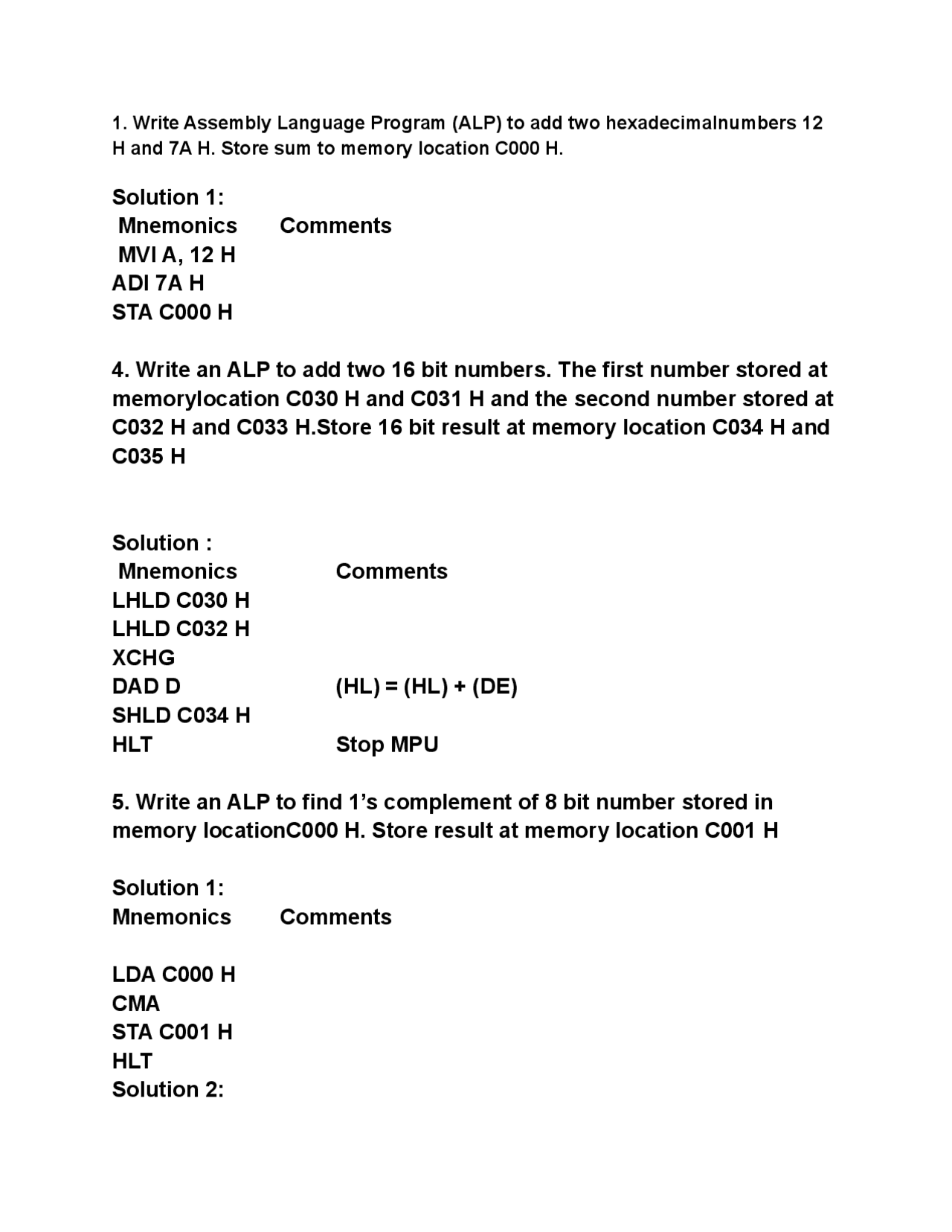 OPCODES OF MICROPROCESSOR 8085 ALONG WITH THEIR MEANING AND EXAMPLES FOR SIMPLE UNDERSTAND ...