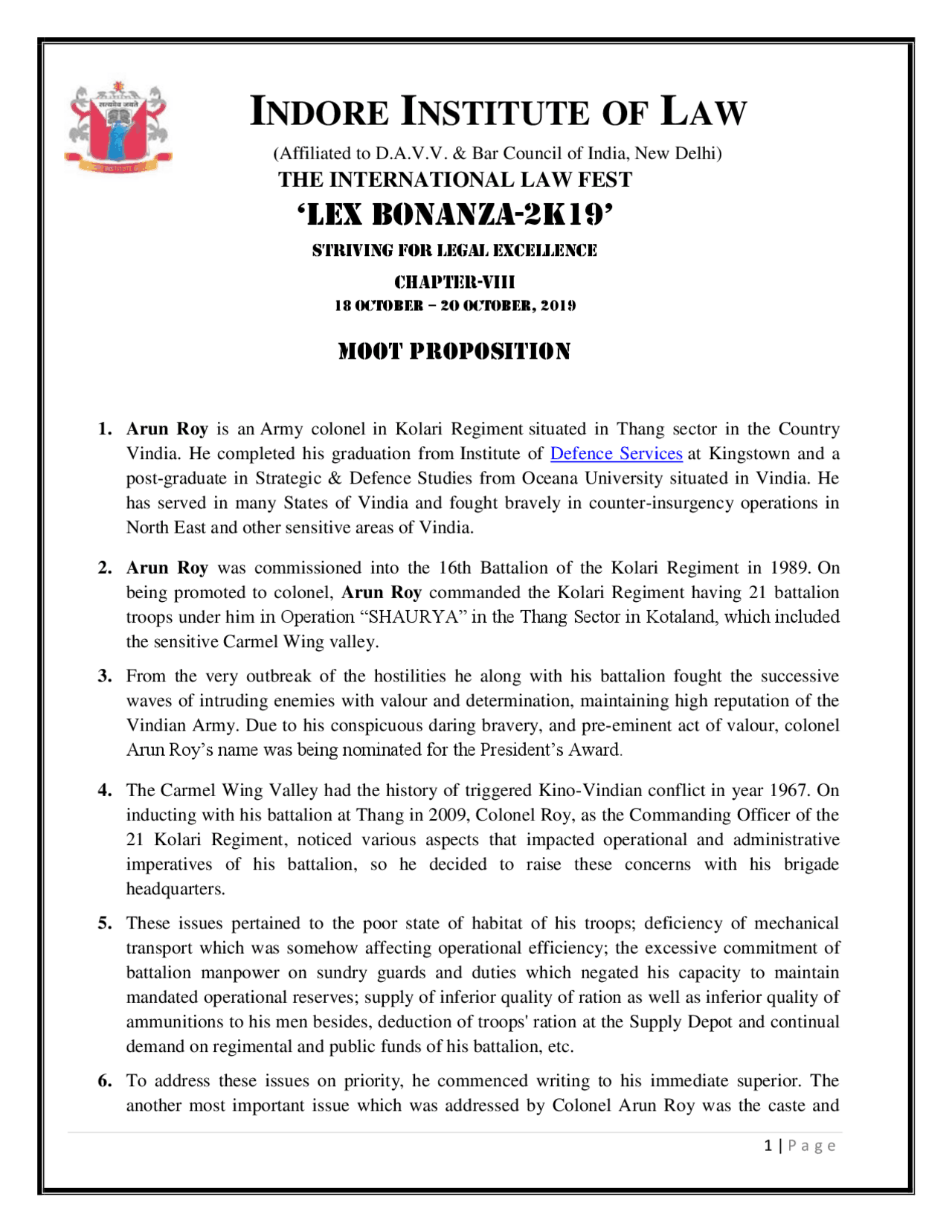 Moot court Assignment | Study Guides, Projects, Research Law | Docsity