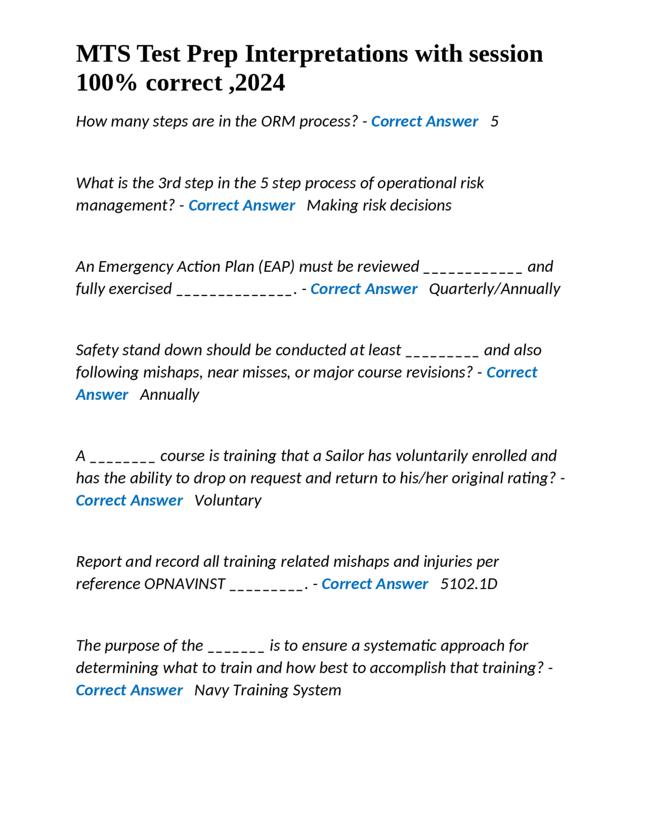 MTS Test Prep: ORM, Learning Styles, Delivery, Testing | Exams Nursing ...