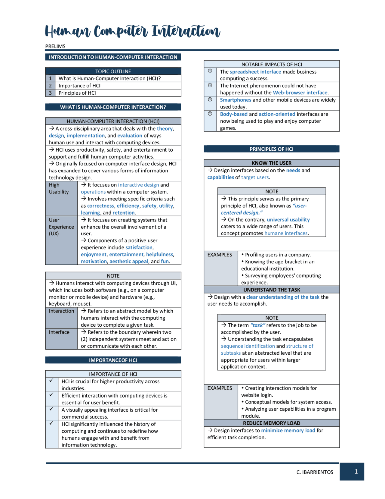 Human-Computer Interaction Study Notes | Study notes Human-Computer ...