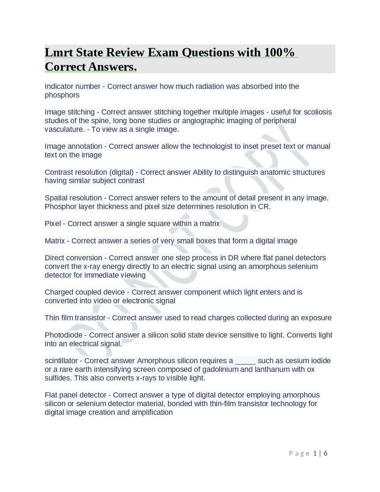 Lmrt State Review Exam Questions with 100% Correct Answers. | Exams ...