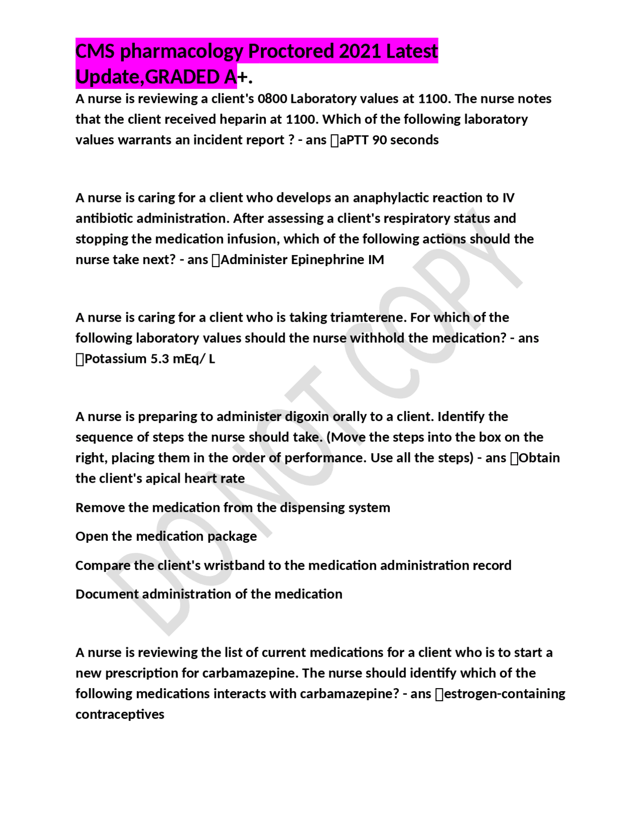 Nursing Scenarios: Medication Administration and Errors | Exams Health ...