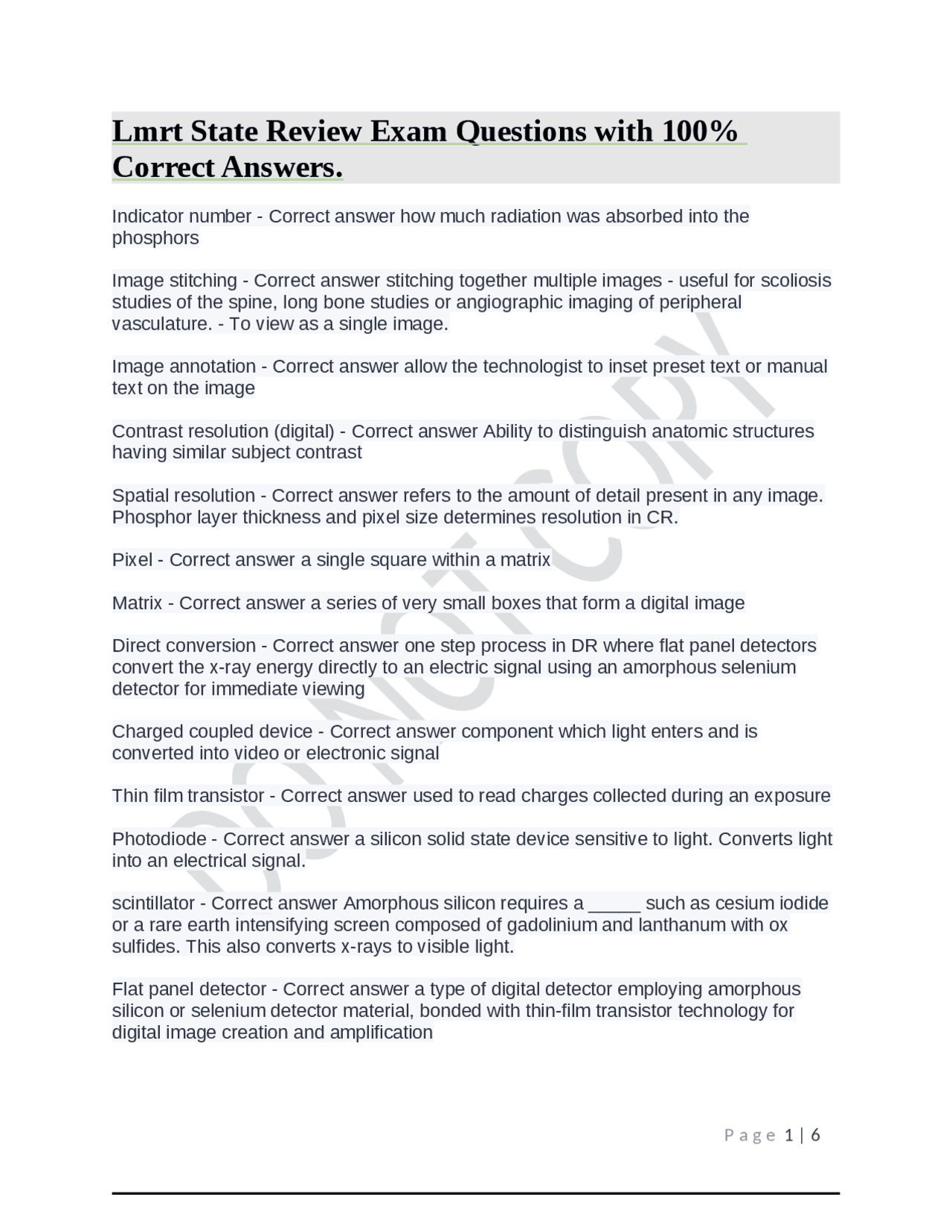 Lmrt State Review Exam Questions with 100% Correct Answers. | Exams ...