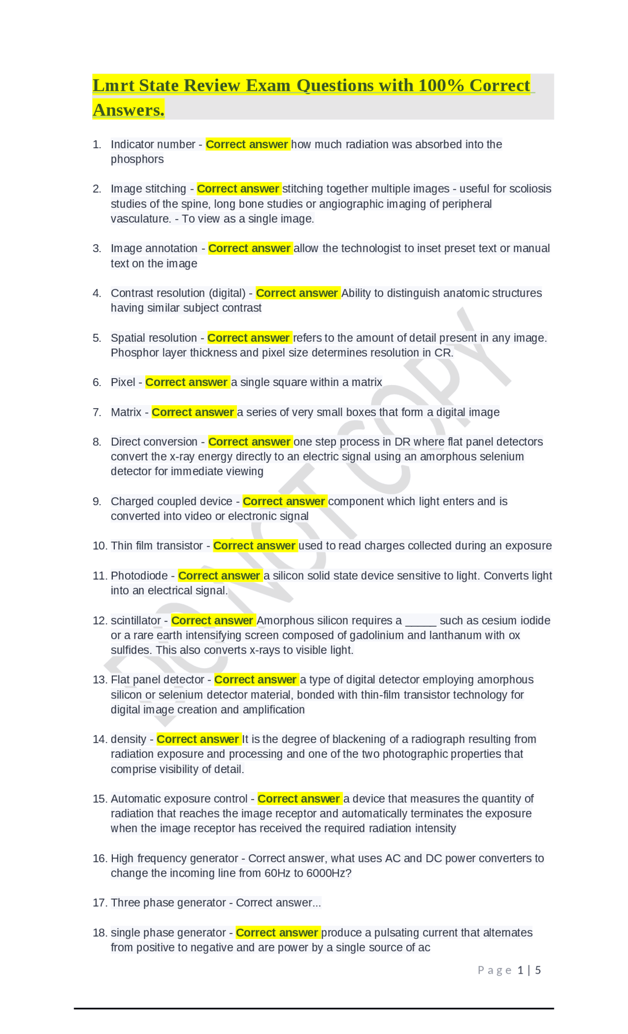 Lmrt State Review Exam Questions with 100% Correct Answers. | Exams ...