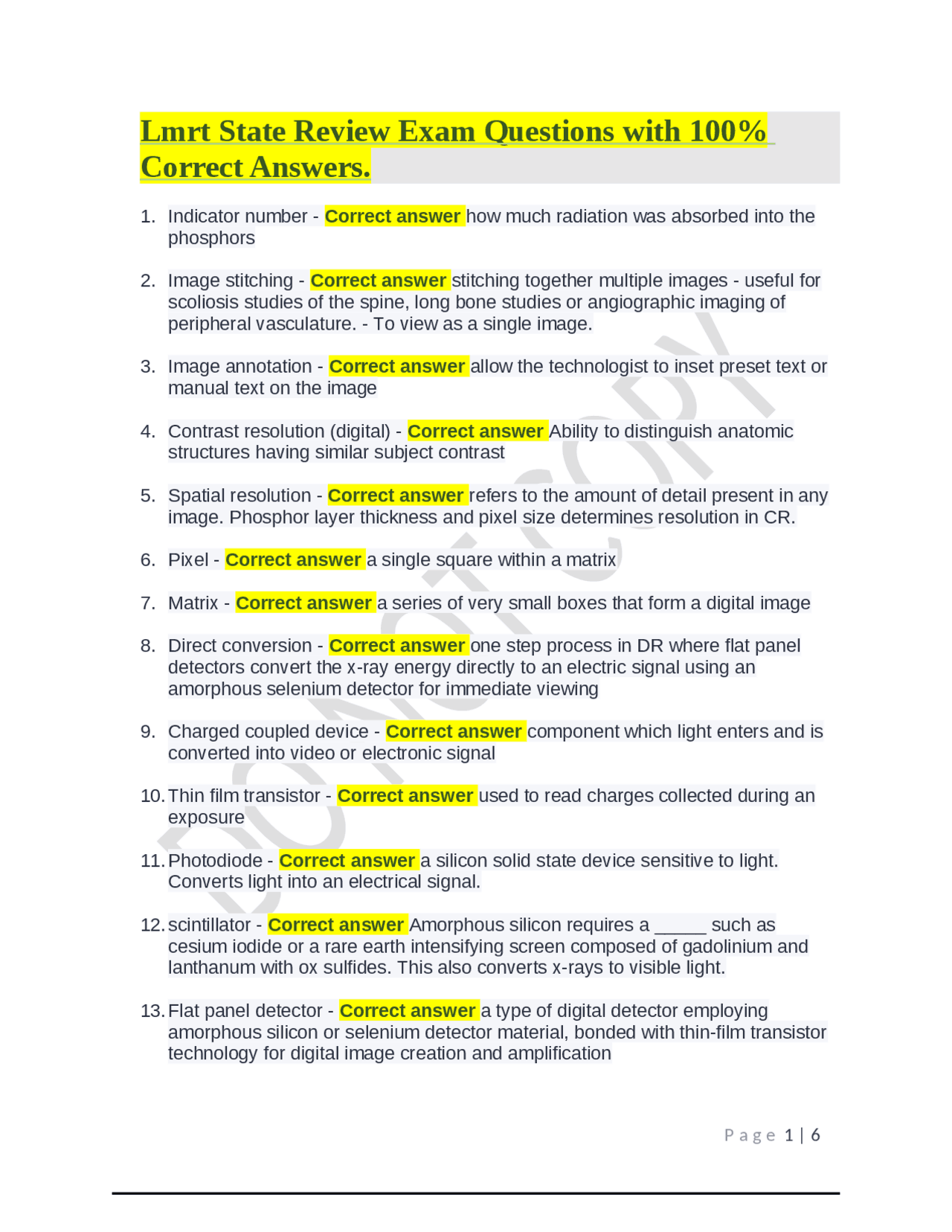 Lmrt State Review Exam Questions with 100% Correct Answers. | Exams ...