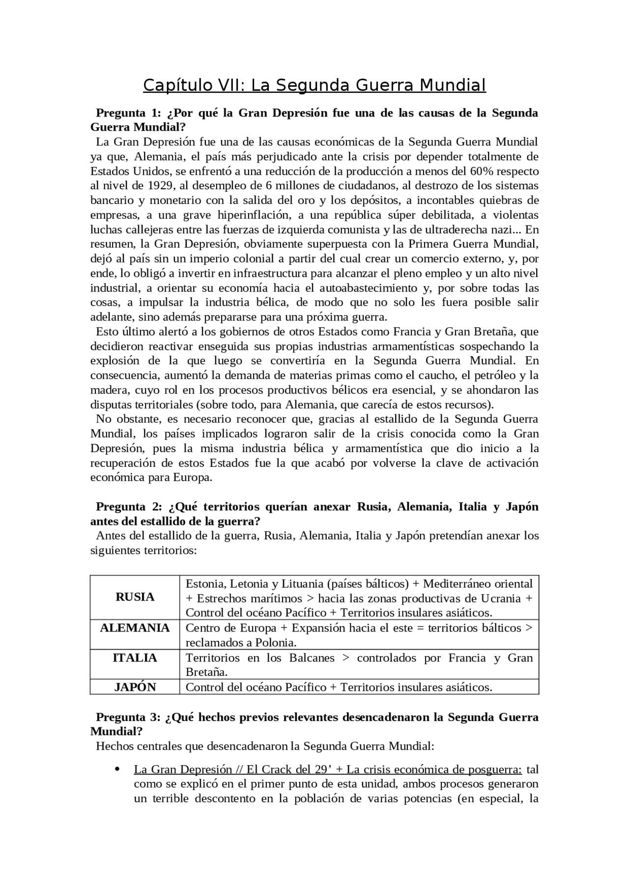 La Segunda Guerra Mundial - Preguntas y respuestas | Ejercicios de ...