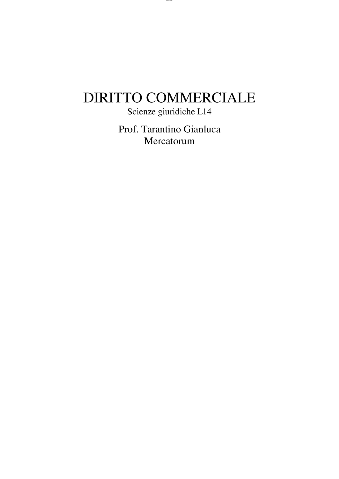 Paniere COMPLETO - DIRITTO COMMERCIALE - Prof. Tarantino Gianluca - (MERCATORUM) | Panieri di ...