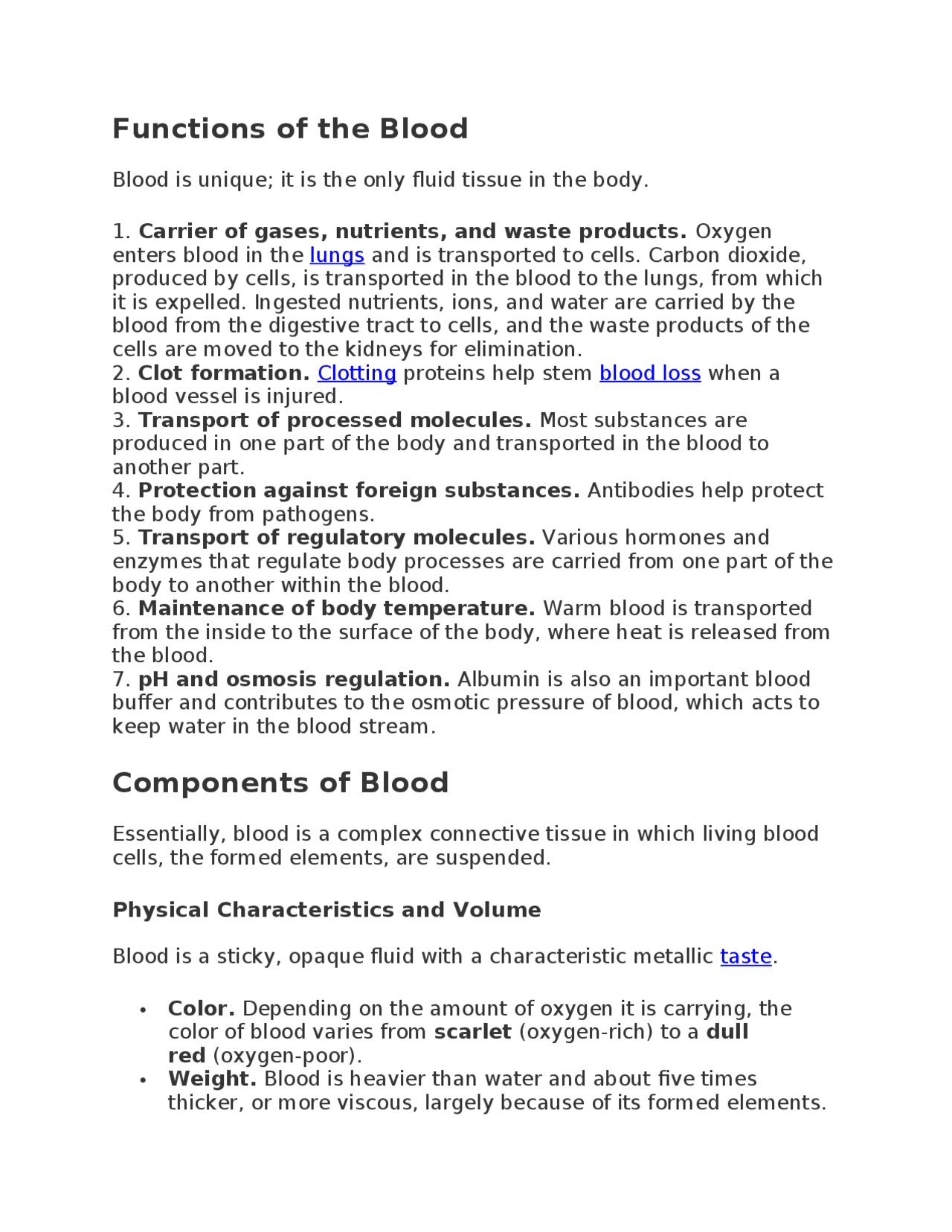 Blood Anatomy and Physiology | Summaries Anatomy | Docsity