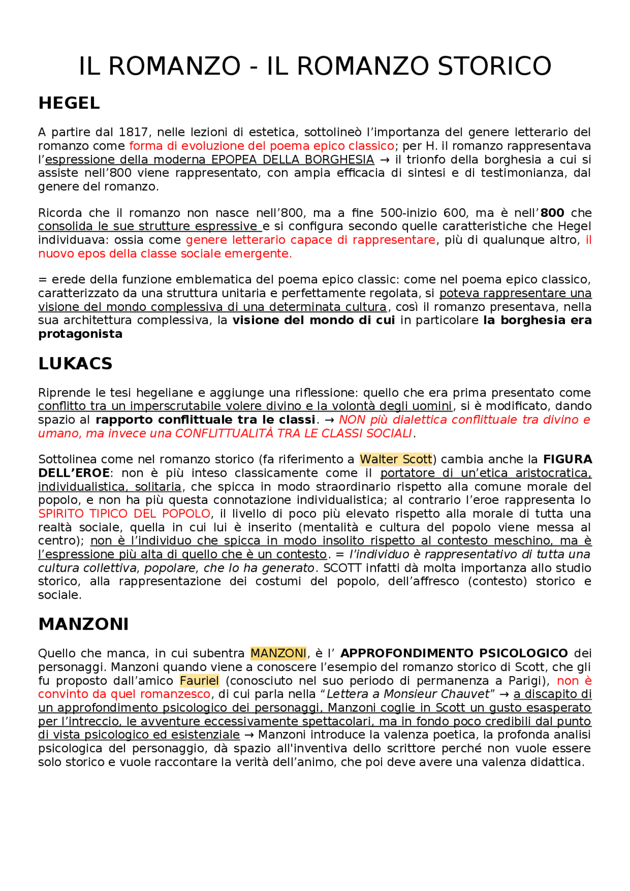 Il romanzo storico e I promessi sposi. | Schemi e mappe concettuali di ...