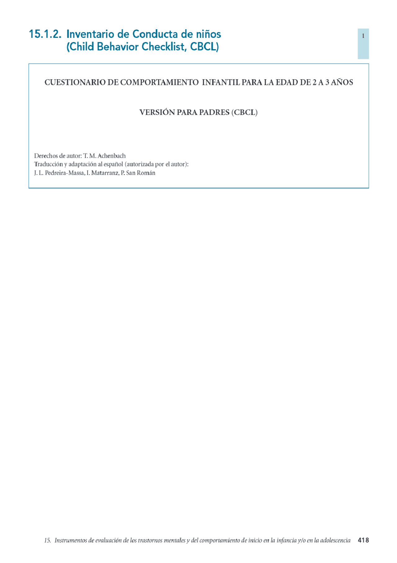 CBCL escala para completar por padres | Ejercicios de Técnicas Cuantitativas | Docsity