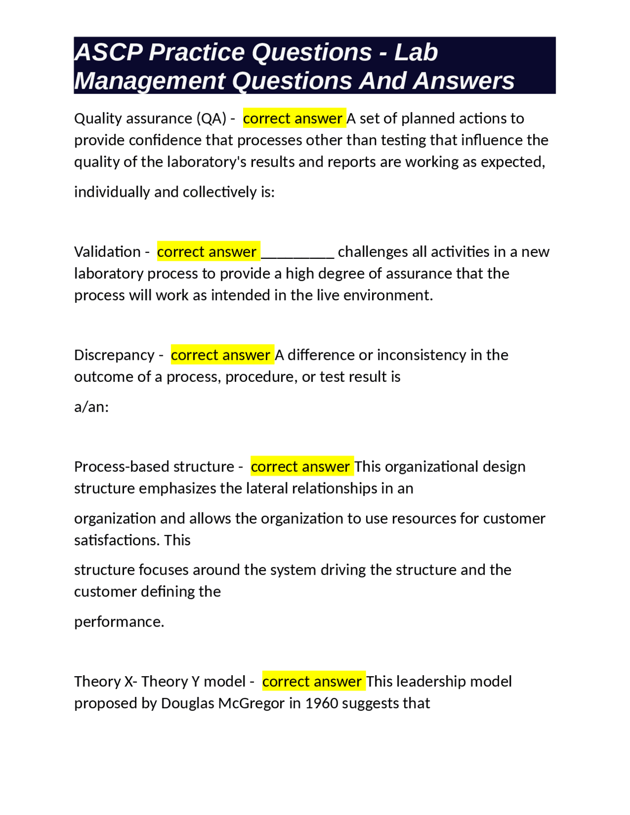 Laboratory Quality Management System Questions And Answers Pdf Free - Infoupdate.org